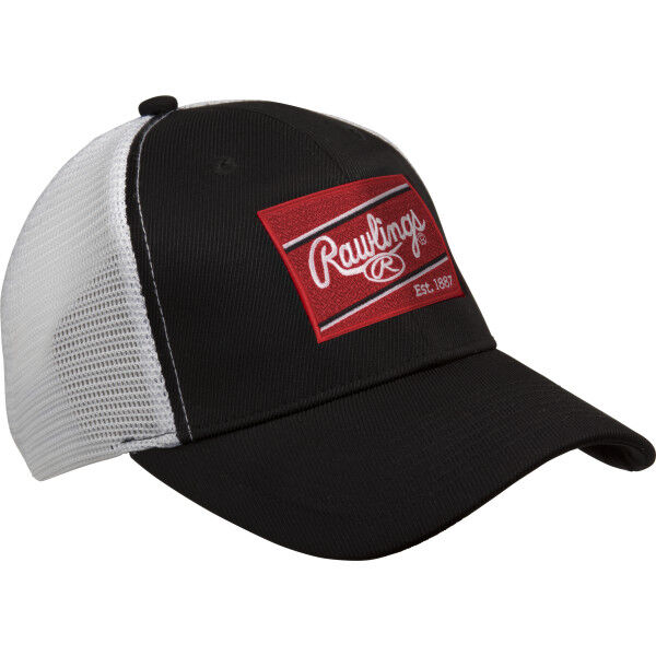Rawlings Black/White Trucker Mesh Hat